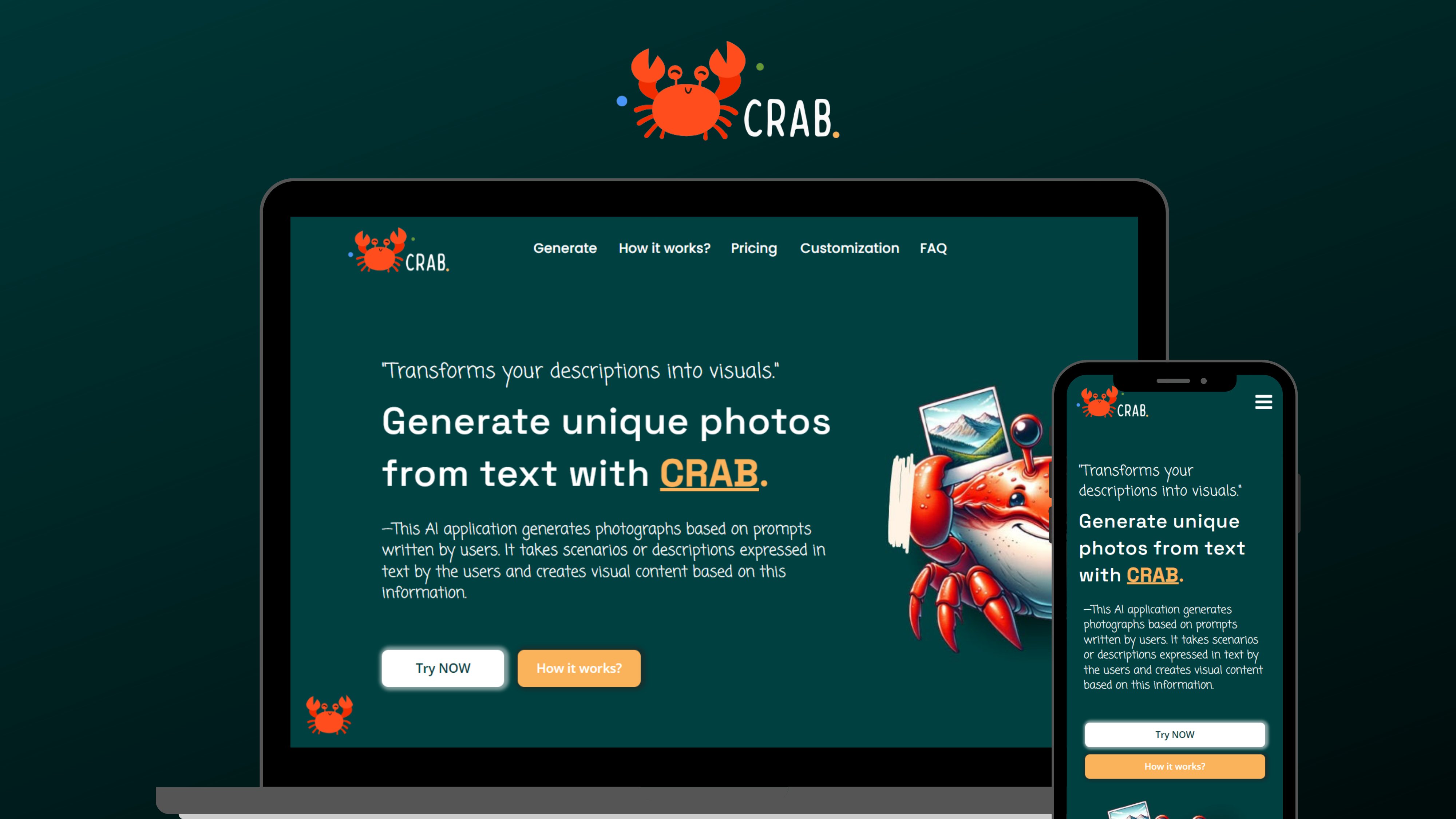 Crab AI - Text To Image Template | Bubble